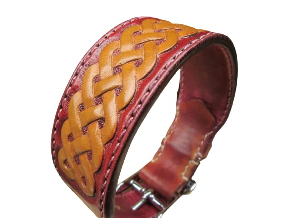 Dog Large Endless Knot Collar, Dog Lover Handstitched Collar, Padded Leather Dog Collar, Dog Collar Handmade Leather