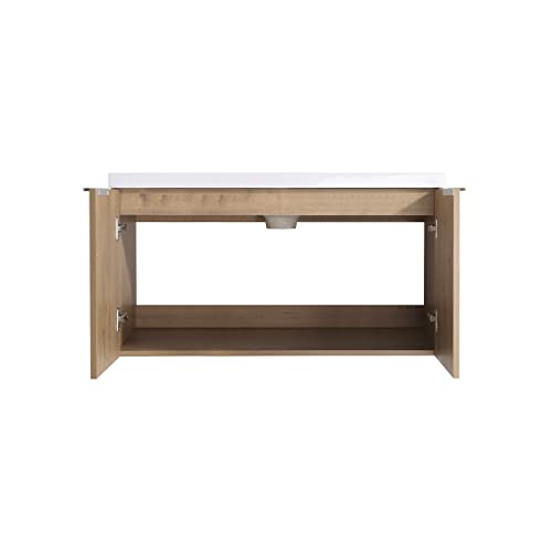 Lifeand Cabinet with Sink,Soft Close Doors,Float Wall-Mounting Design for Small Bathroom, 30'', Oak