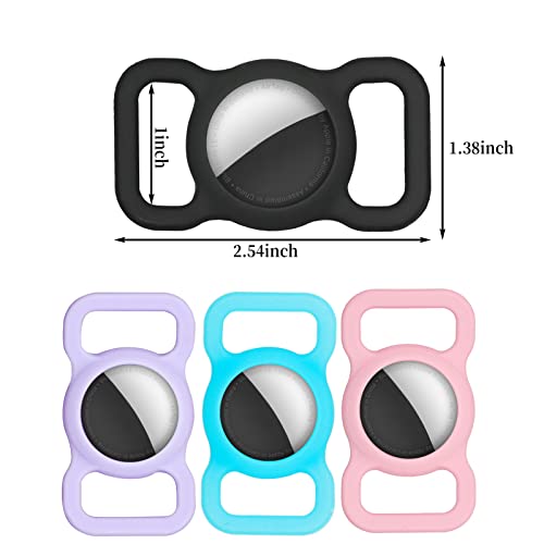 4pcs Colorful Dog Tracker Case, Pet Collar Tracker Cover, Keychain Key Ring Pet Supplies