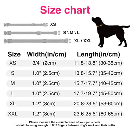MASBRILL Reflective Dog Collar, Adjustable Nylon Pet Collars for Puppy Small Medium Large and Extra Large Dogs, with One Pet Training Clicker for Dogs Cats Behavioral Training