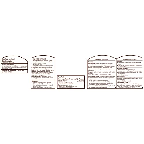 Bayer Back & Body Extra Strength Aspirin, 500mg Coated Tablets, Fast Relief at the Site of Pain, Pain Reliever with 32.5mg Caffeine, 200 Count
