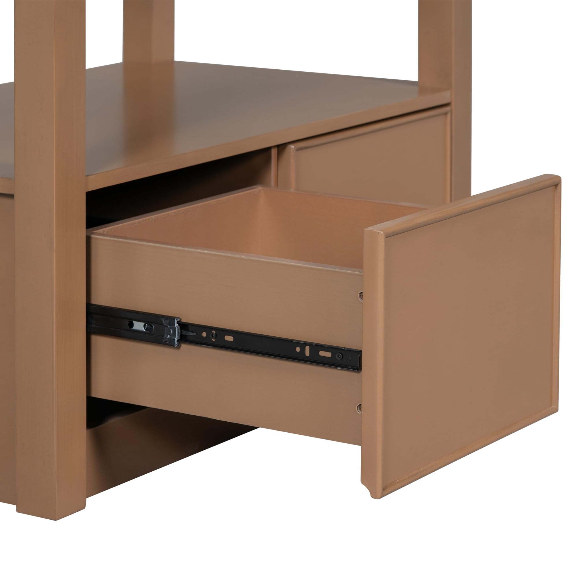 Lunanniu 30" Bathroom Vanity Without Sink, Freestanding Bathroom Vanity Cabinet No Sink 2 Drawer, Open Shelf Modern Design Brown