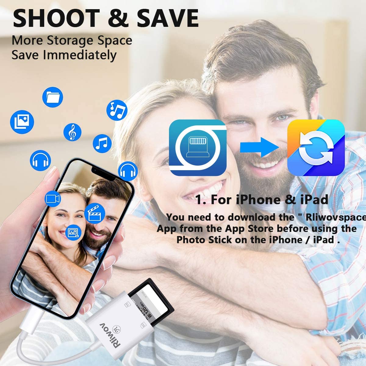 [Apple MFi Certified] Lightning to SD Card Camera Reader for iPhone/iPad 2in1 SD/TF Memory Card Reader Adapter Trail Game Camera Viewer for iPhone 14 Pro Max/13/12/XS/XR/iPad Pro Mini - APP in Need