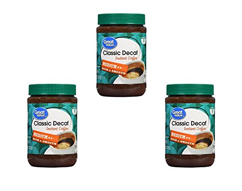 Great Value Classic Decaf Instant Coffee, 8 oz (PACK OF 3)