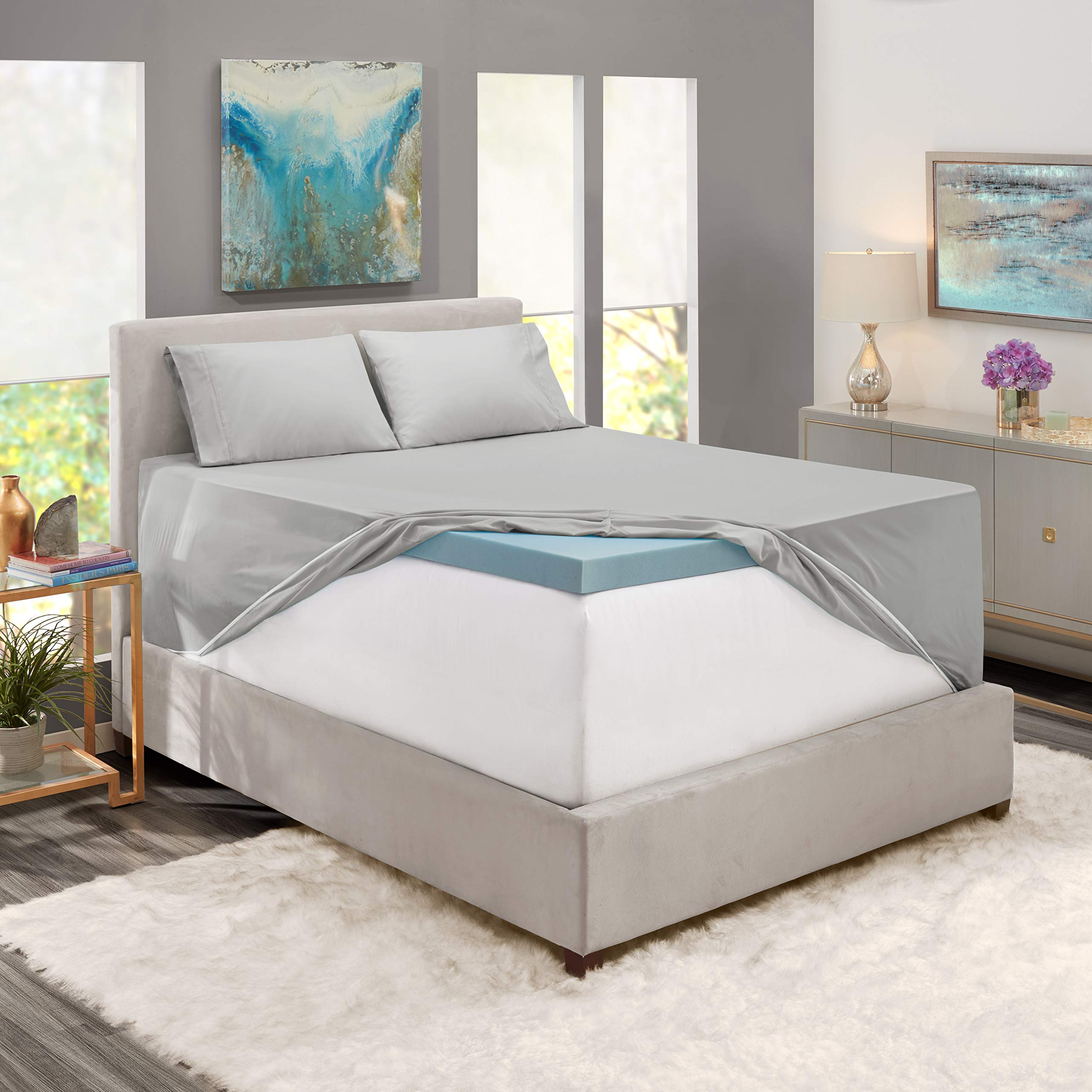 Hearth & Harbor Extra Deep Pocket Queen Sheets Sets - Fits Mattress 18-24 Inches - 6 Piece Queen Size Sheets - Silver Sheets