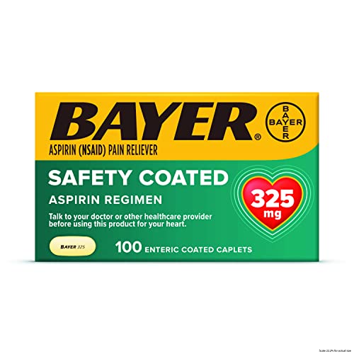 Bayer Aspirin Pain Reliever/Fever Reducer, Adult Low Strength Regimen, 100-Count Caplets