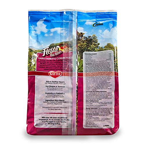 Kaytee Fiesta Big Bites Food For Small Pet Parrots And Conures, 4 Pound