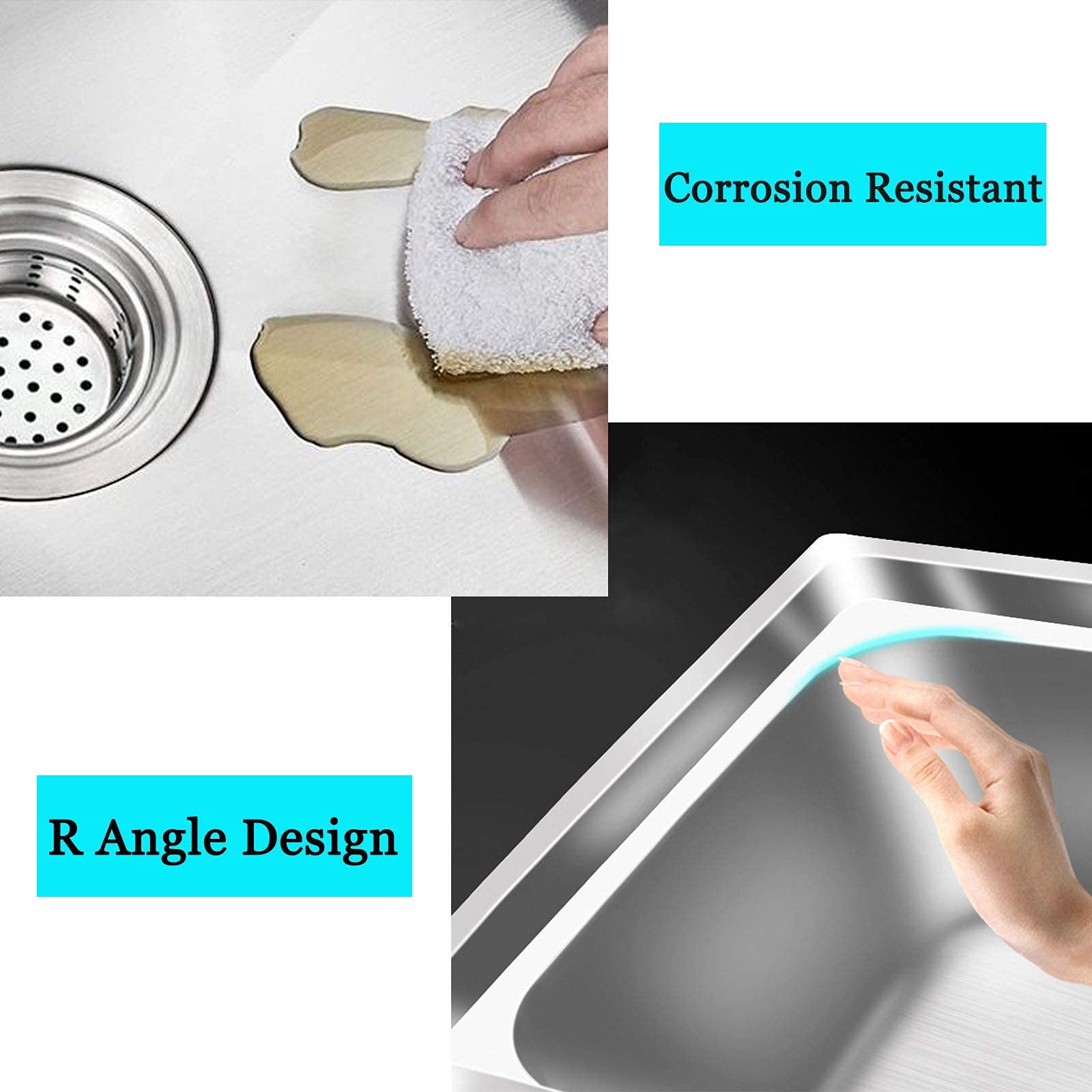 AVIMYA Upgraded Kitchen Sink Freestanding Utility Sink Laundry Cabinet Wash Basin with Hot and Cold Faucet for Balcony Garage Bathroom, Easy to Assemble/20.8X15.3In