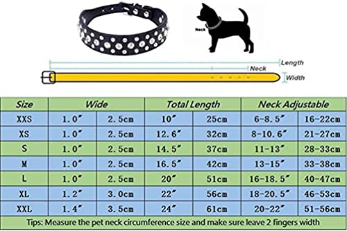 Hotlion Bling Diamond Dog Collar Cute Sparkly Crystal Rhinestone Cat Collars Adjustable Soft PU Leather Fancy Glitter Kitten Puppy Pet Collar for Small Medium Dogs Cats Yellow XXS