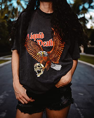 Liquid Death Ride or Die T-Shirt, X-Large Charcoal