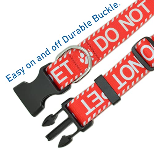 DWOOFG Dog Collar for DO NOT PET, Sturdy Durable with Buckle , Red Dog Collars for Small Medium Large Dogs, Premium Adjustable Polyester Pet Collar