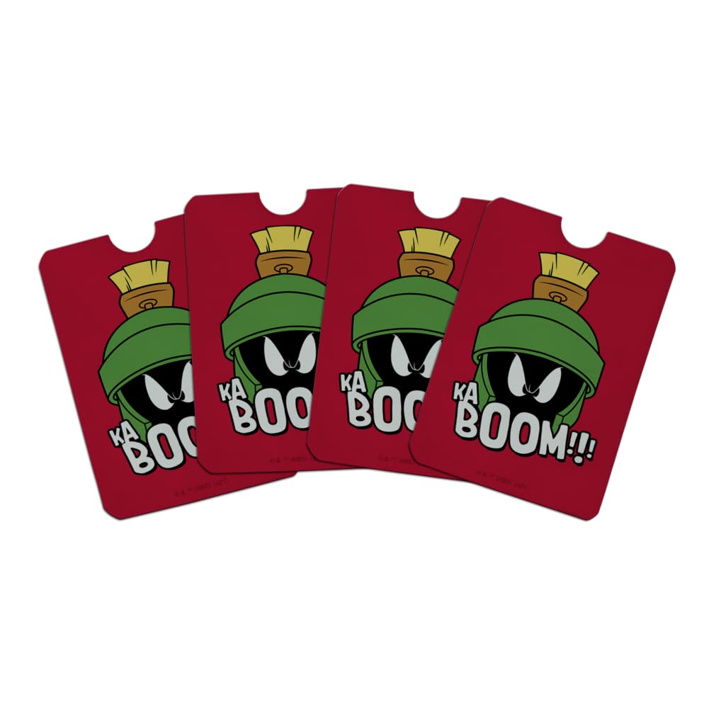 Looney Tunes Marvin the Martian Kaboom Credit Card RFID Blocker Holder Protector Wallet Purse Sleeves Set of 4