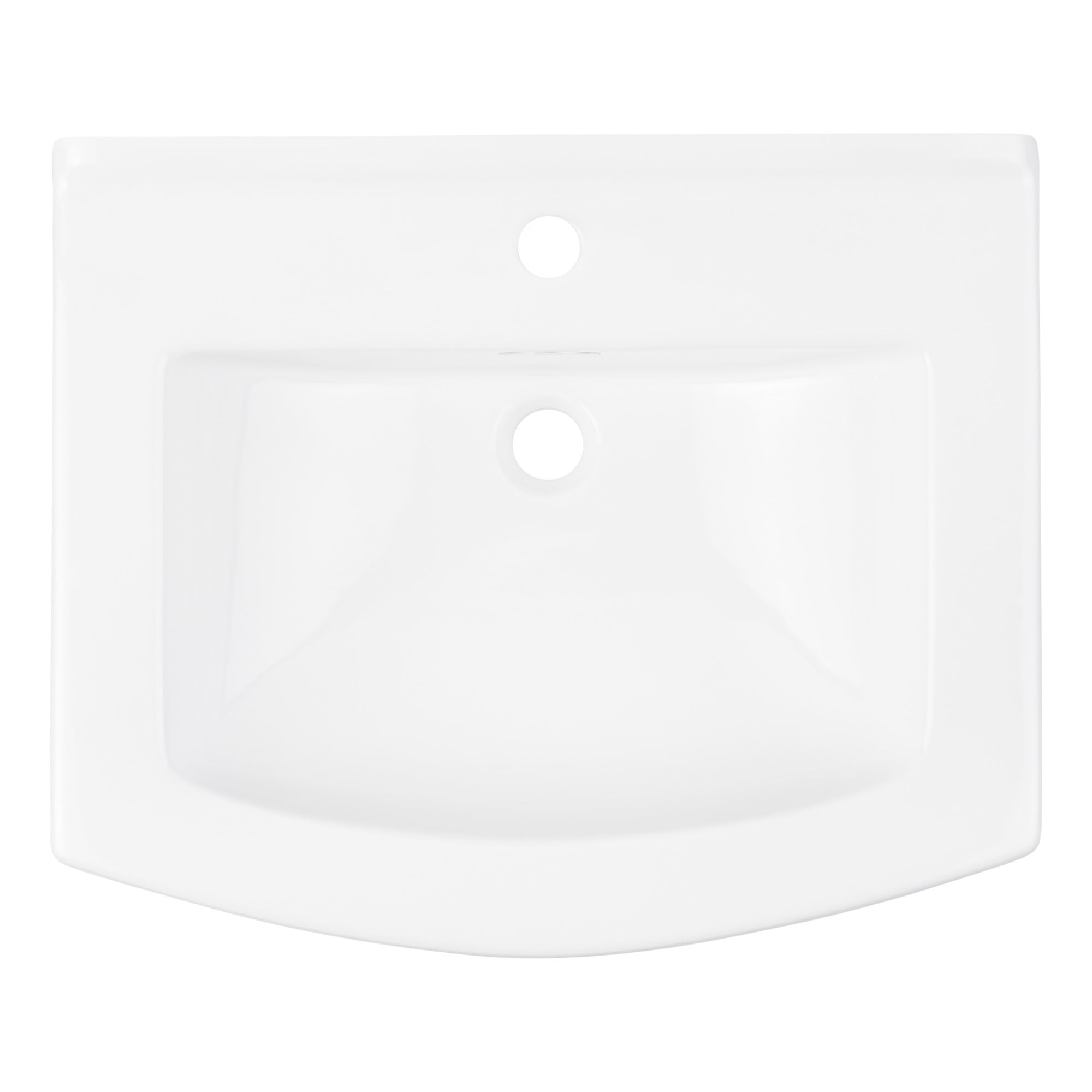 Signature Hardware 953883-1 Pennfield 24" Porcelain Pedestal Bathroom Sink with Overflow and Single Faucet Hole - White
