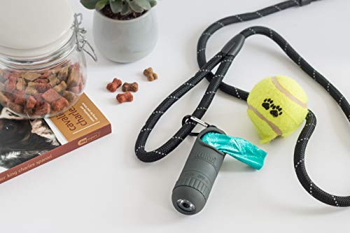 KONG HandiPOD - Mini Flashlight Dispenser - Dog Waste and Small-Sized Poop Bag Dispenser with Built-in Flashlight - Includes Leash Clip - Light Grey - Small