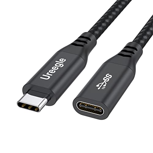 Ureegle USB C Extension Cable 6FT, USB C 3.2 Male to Female Extender Cord, 4K Type C Extension Cord 100W Fast Charging 10Gbps Data Transfer for iPhone 15/15 Pro/15 Plus/15 Pro Max, MacBook and More