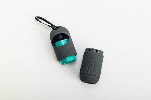 KONG HandiPOD - Mini Flashlight Dispenser - Dog Waste and Small-Sized Poop Bag Dispenser with Built-in Flashlight - Includes Leash Clip - Light Grey - Small
