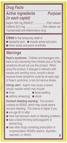 Bayer Extra Strength Caplets, Extra Strength Back & Body Pain Aspirin, 50 ct