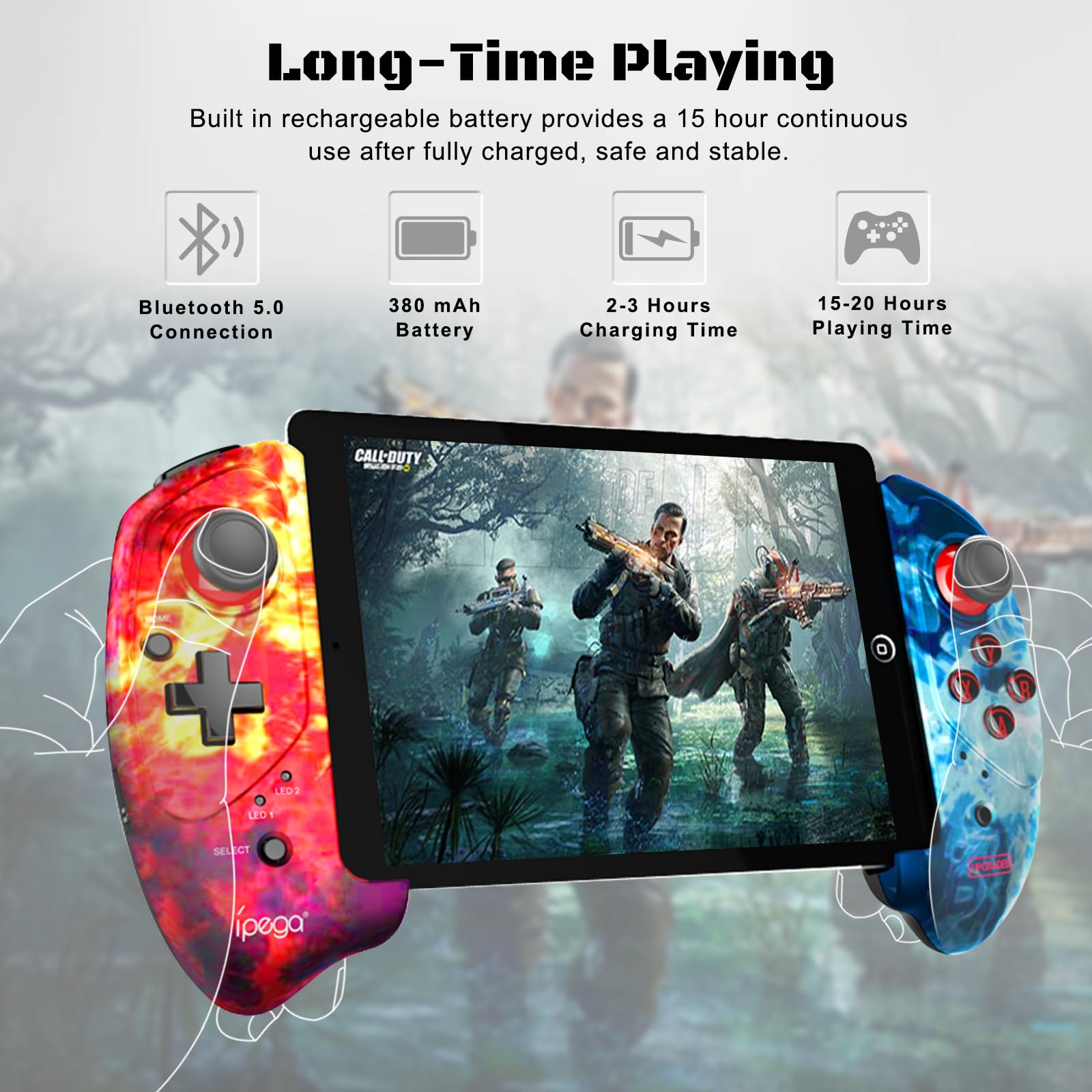 Joso Tablet Controller (11"), Phone Controller for iPhone, iPad, Android, Galaxy Z Fold4, Galaxy Z Flip4, Galaxy S23 S22 21Ultra, Fire HD 10, 8 to Play COD Mobile, Wireless Game Joystick Direct Play