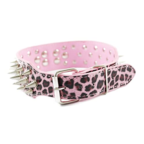 POPETPOP Puppy Collars Pu Pet Collar Kitten Collar Spiked Pet Collar Adjustable Pet Collar Spike Dog Collar Spiked Pet Collar Pet Supplies Pink Rivet Spiky Cat Collar Pet Collar