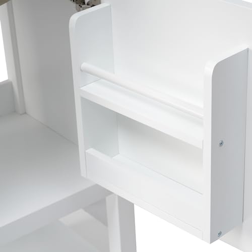 Lifeand 20" Vanity with Sink, Bathroom Cabinet with Soft Closing Door, Storage Rack and Open Shelf, White