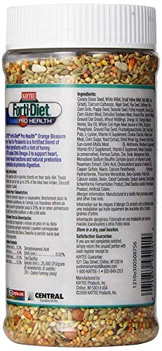 Kaytee Forti-Diet Pro Health Parakeet Oran Blos Honey Jar 10oz