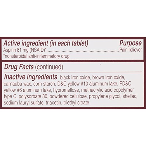 Aspirin Regimen Bayer, 81mg Enteric Coated Tablets, Pain Reliever/Fever Reducer, 120 Count