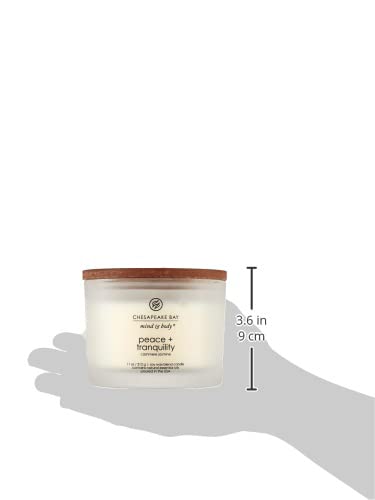 Chesapeake Bay Candle PT40234 Scented Candle, Peace + Tranquility (Cashmere Jasmine), Coffee Table ,11 oz , White