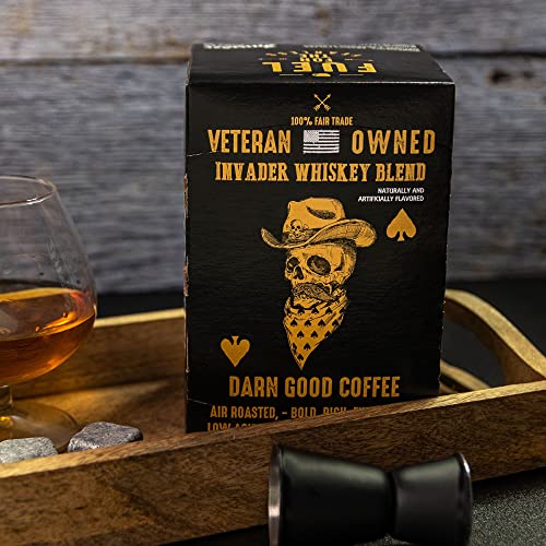 Invader Coffee Whiskey Blend K-Cup Pods Air Roasted Coffee Fair Trade Veteran Owned and Operated Small Batch 100% Arabica Coffee Premium Artisan Coffee (12-Pk)