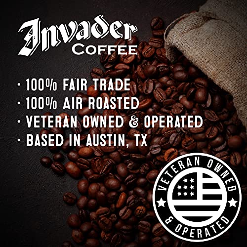 Invader Coffee Whiskey Blend K-Cup Pods Air Roasted Coffee Fair Trade Veteran Owned and Operated Small Batch 100% Arabica Coffee Premium Artisan Coffee (12-Pk)