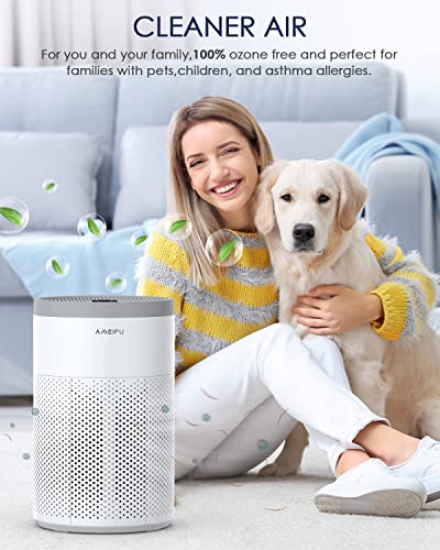 Air Purifiers, AMEIFU Upgrade Large Size Air Purifiers for Home Large Room Bedroom up to 1620sq ft with Aromatherapy and Timing settings, H13 HEPA Air Purifier for Wildfire, Smoke,Pollen and Dander