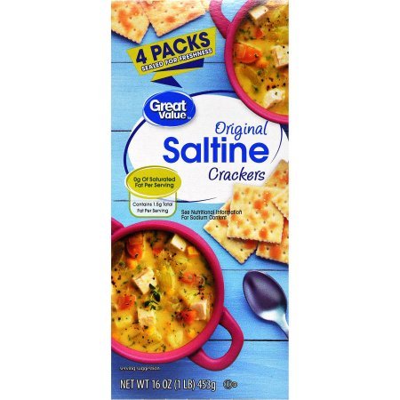 Pack of 6 - Great Value Original Saltine Crackers, 4 Count, 16 oz