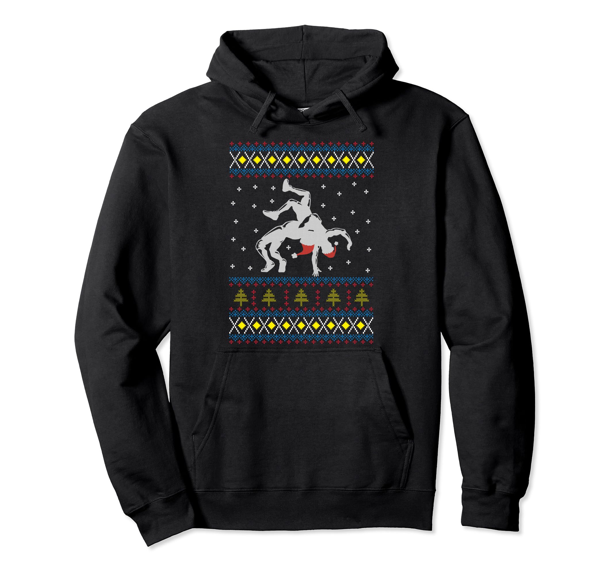 Wrestling Ugly Christmas Hoodie Happy Holiday Xmas Gift Pullover Hoodie