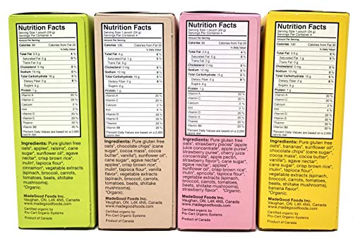 Made Good Organic Granola Minis – Variety Pack of 4 Flavors –Tree-Nut and Peanut-Free, Gluten-Free, Vegan, Kosher (4 Portion Packs Per Flavor)