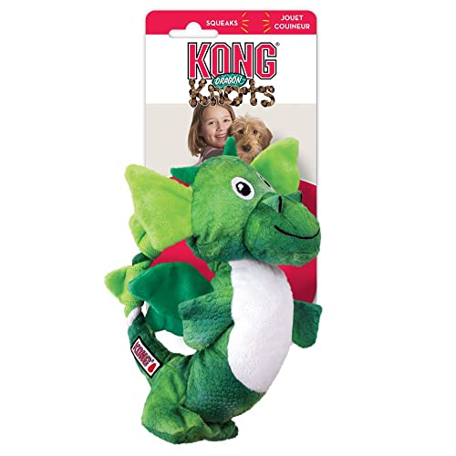 KONG - Dragon Knots - Internal Knotted Ropes and Minimal Stuffing for Less Mess (Assorted Colours) - For Medium/Large Dogs