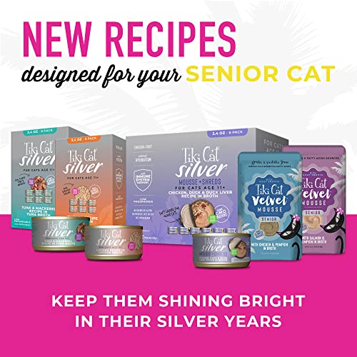 Tiki Cat Silver Wet Cat Food for Seniors, Chicken, 2.4 oz. Cans (6 Count)