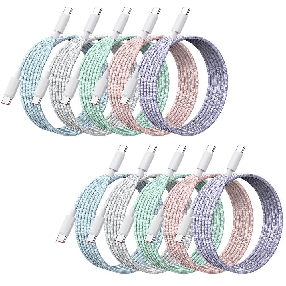weishan 10-Pack USB C Charger Cable 60W for Phone 15, 15 Pro, 15 Pro Max, 15 Plus - Multipack USB-C to Type C Charging Cords, 3.3ft