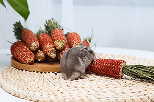 PStarDMoon Natural Guinea Pig Chew Toy, Dried Corn Sticks with Timothy Hay, Molar Toys for Bunnies Rabbits Chinchilla Hamsters Guinea Pigs Gerbils Groundhog Squirrels (5 PCS )