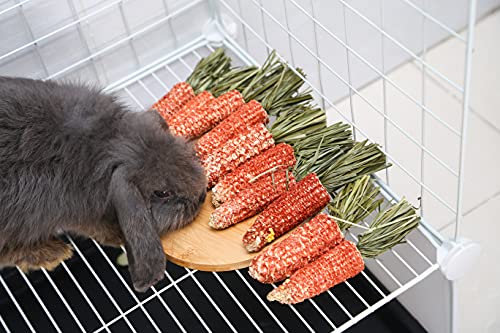 PStarDMoon Natural Guinea Pig Chew Toy, Dried Corn Sticks with Timothy Hay, Molar Toys for Bunnies Rabbits Chinchilla Hamsters Guinea Pigs Gerbils Groundhog Squirrels (5 PCS )