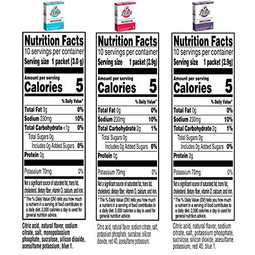 Gatorade G Zero Powder, Fruit Punch Variety Pack, 0.10oz Individual Packets - 10 Count (Pack of 5)