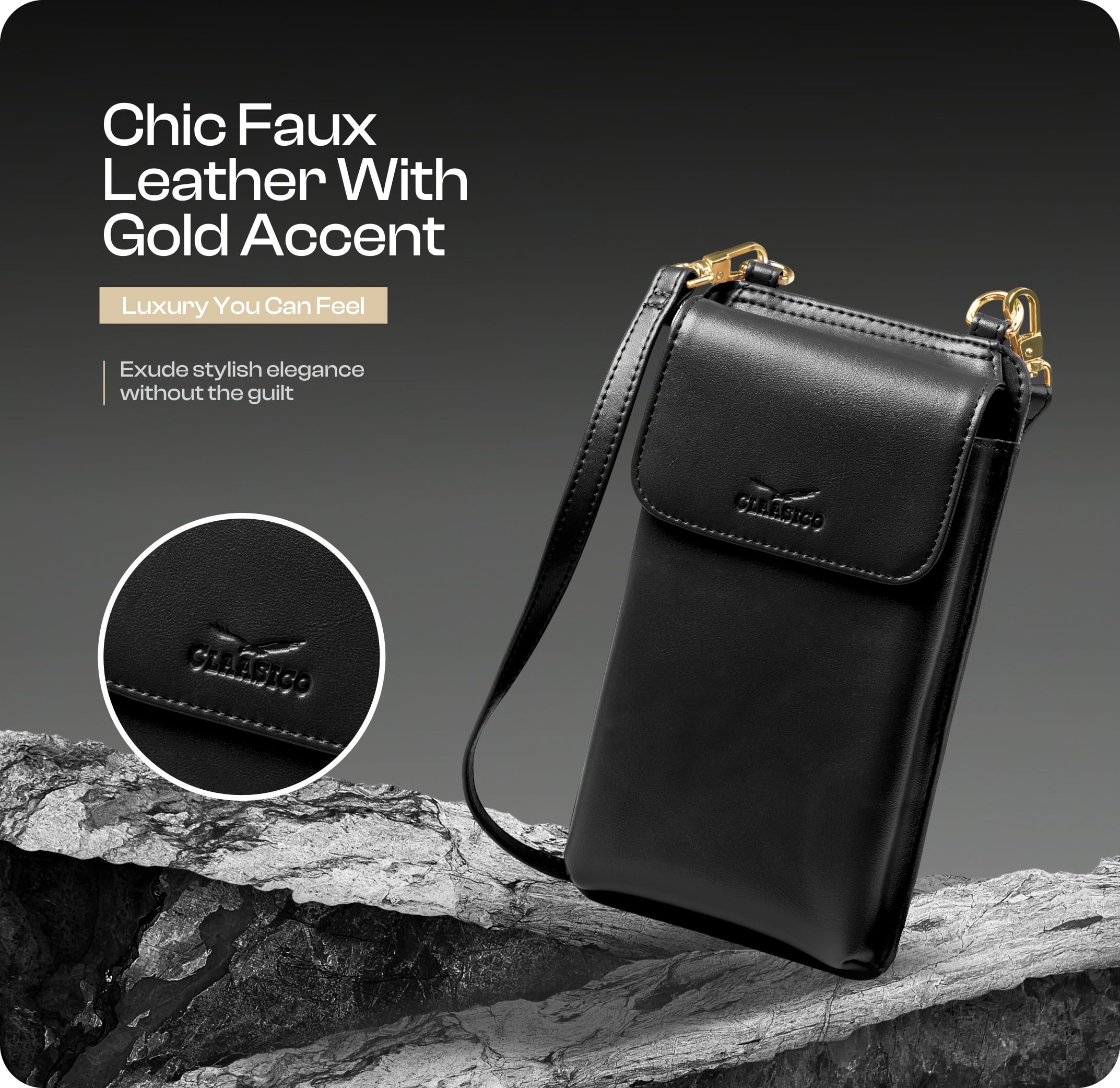 Claasico Womens Crossbody Wallet & Phone Case | iPhone/Samsung/LG Magnet Cell Pouch & Handbag