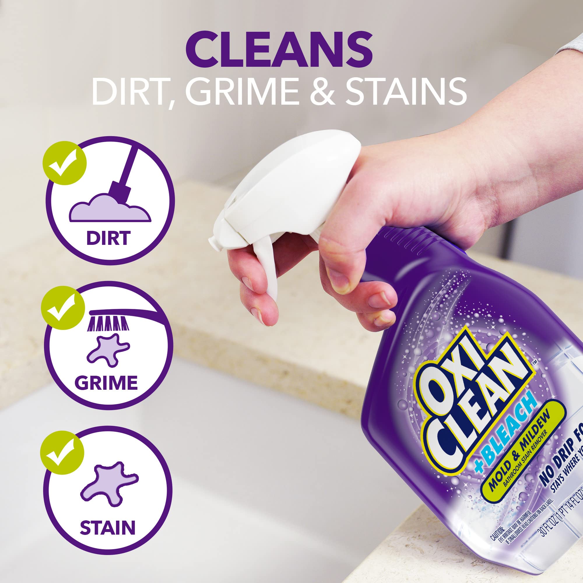 Kaboom Mold & Mildew Stain Remover with Bleach No Drip Foam, 30 oz. (30 oz)