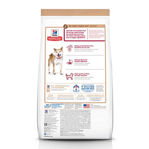 Hill's Science Diet Adult No Corn, Wheat or Soy Dry Dog Food, Chicken Recipe, 30 lb Bag
