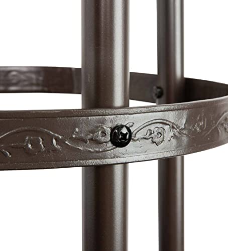 Plow & Hearth Metal Garden Obelisk | Indoor/Outdoor | Powder-Coated Steel | Trellis for Climbing | Floral Pattern | 11" Dia. x 8'H | Bronze