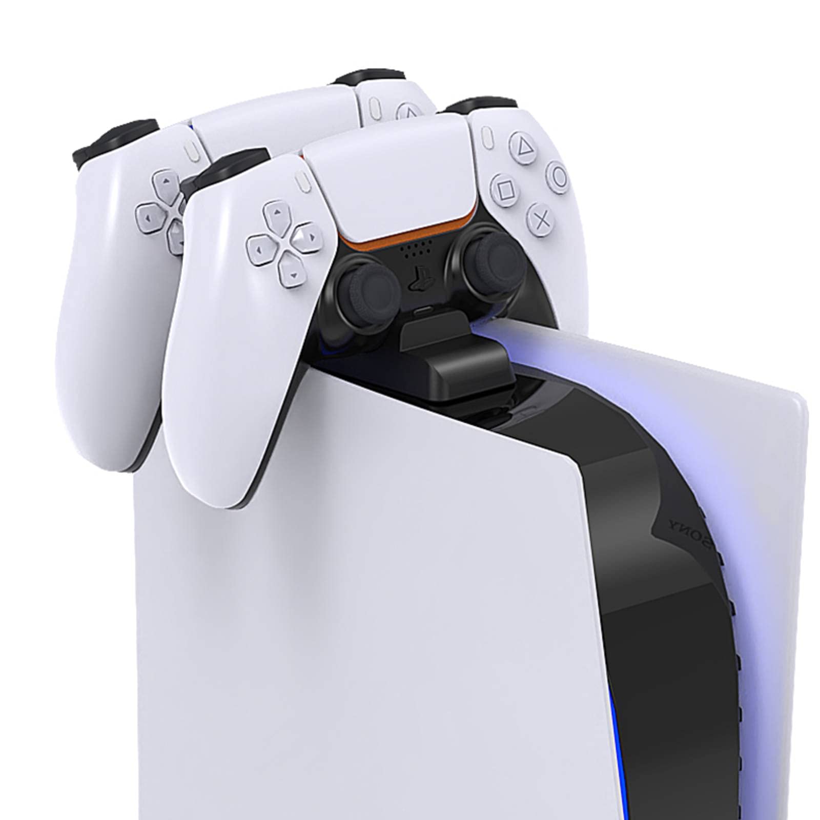 Controller Charging Station for PS5 Charger Dock for Dualsense Installed on Console Top with 2.5H Dual Fast Charging and Safe Charging Circuit Compatible with PlayStation 5 Digital Edition/Ultra HD