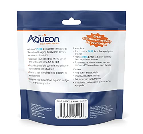 Aqueon Pure Betta Beads, Purple