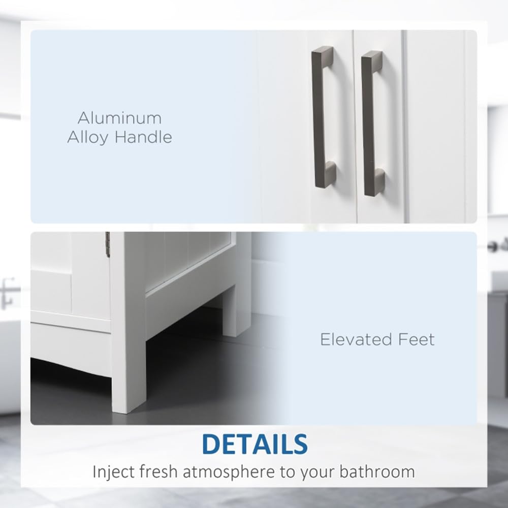 Light Grey Top Pedestal Sink Storage Cabinet, Under Sink Cabinet, Pedestal Sink Storage Bathroom Vanity Cabinet with U-Shape and Adjustable Internal Shelf, 23.5" W x 13" D x 23.5" H