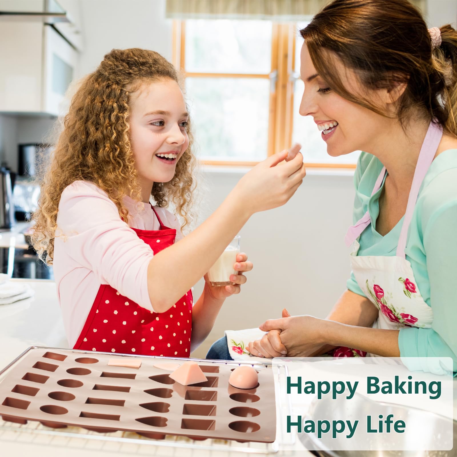Chocolate Molds Silicone with 30 Cavities 6 Different Shapes for Making Larger Chocolate/Candy/Gummy/Cake Décor for Wedding Party & Celebration