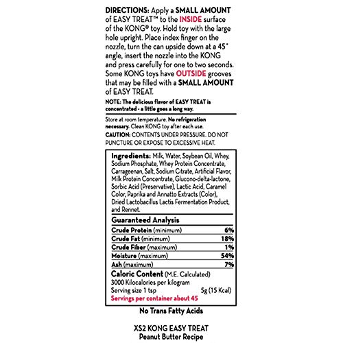 KONG Easy Dog Treat - Dog Treat Paste - 8 Ounce (2 Pack) - Peanut Butter Flavor