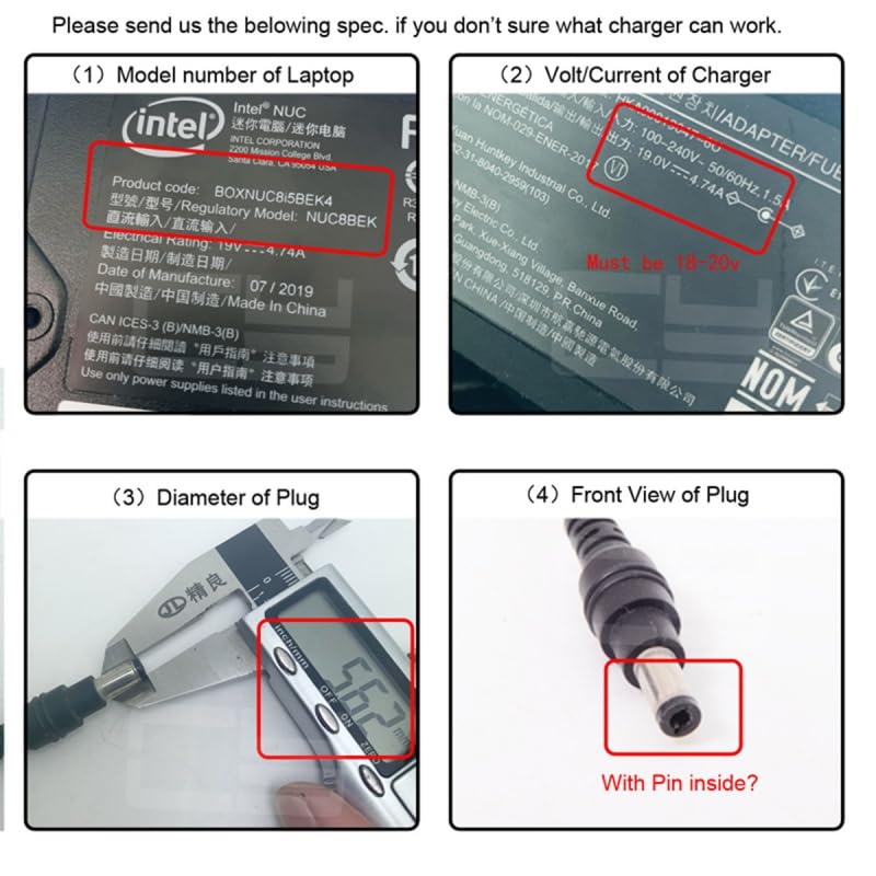CY Cable Type C USB-C Input Source 65W to DC 4.0x1.3mm Power Charge Cable 19.5V Compatible with Laptop 18-20V