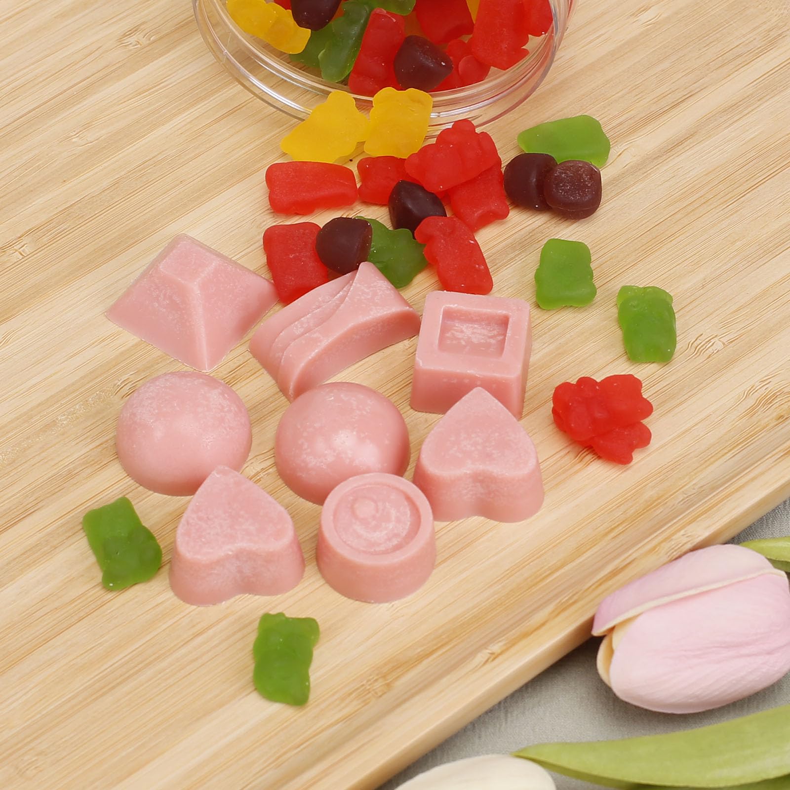 Chocolate Molds Silicone with 30 Cavities 6 Different Shapes for Making Larger Chocolate/Candy/Gummy/Cake Décor for Wedding Party & Celebration